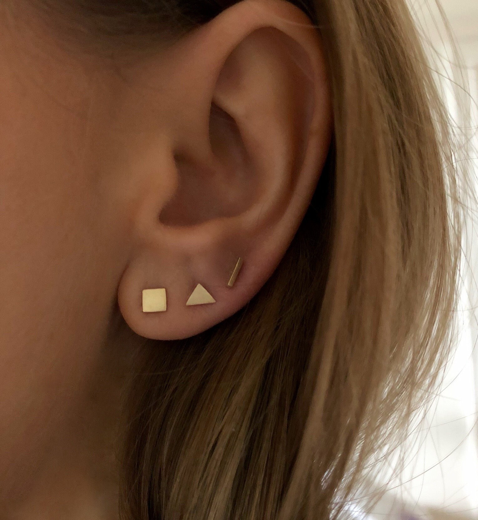 Set of Gold Stud Earrings Mix and Match Earring Set Small - Etsy