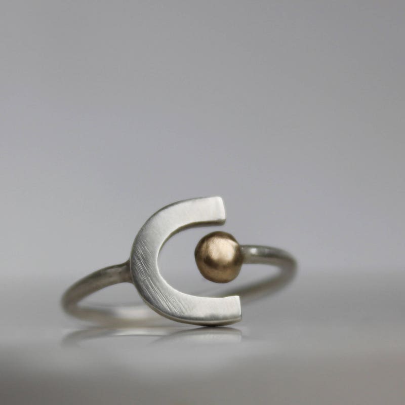 Silver and Gold Ring - Etsy
