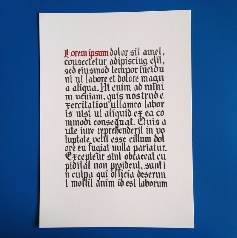 Lorem Ipsum, Calligraphy, Lettering, Wall Art Print, Loremipsum, Gothic ...