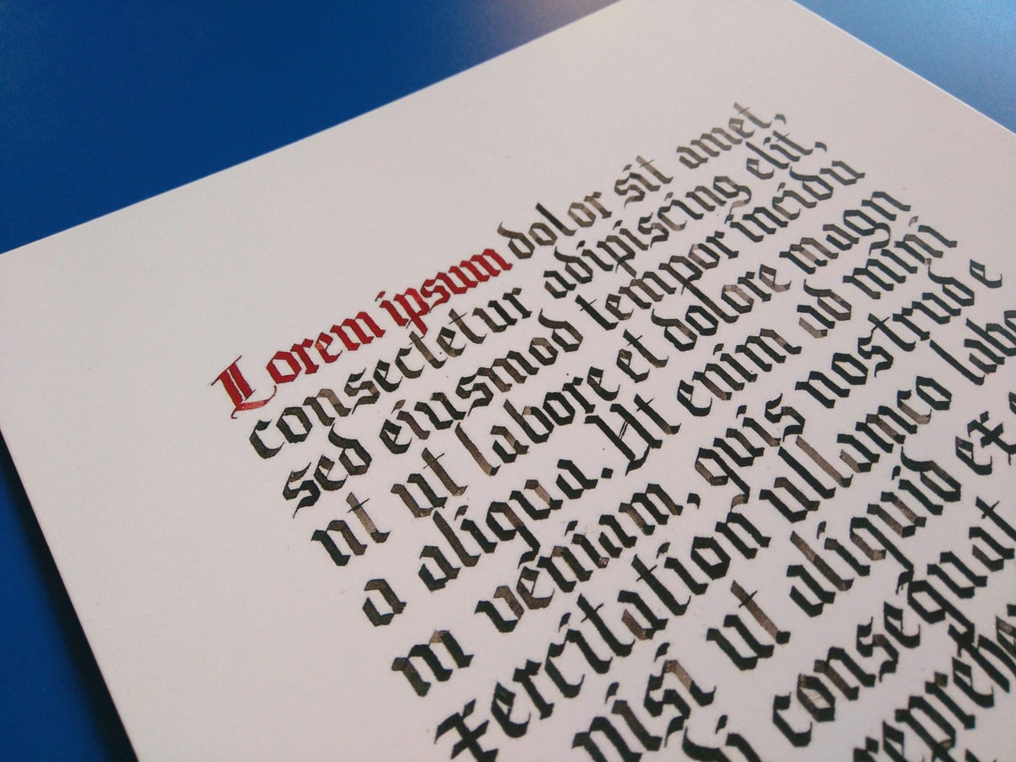 Lorem ipsum, Calligraphy, Lettering, wall art print, loremipsum, gothic ...
