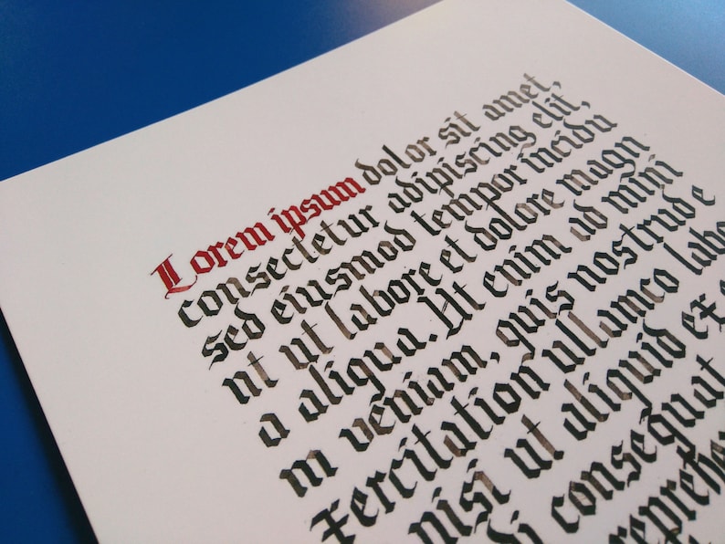 Lorem Ipsum, Calligraphy, Lettering, Wall Art Print, Loremipsum, Gothic ...