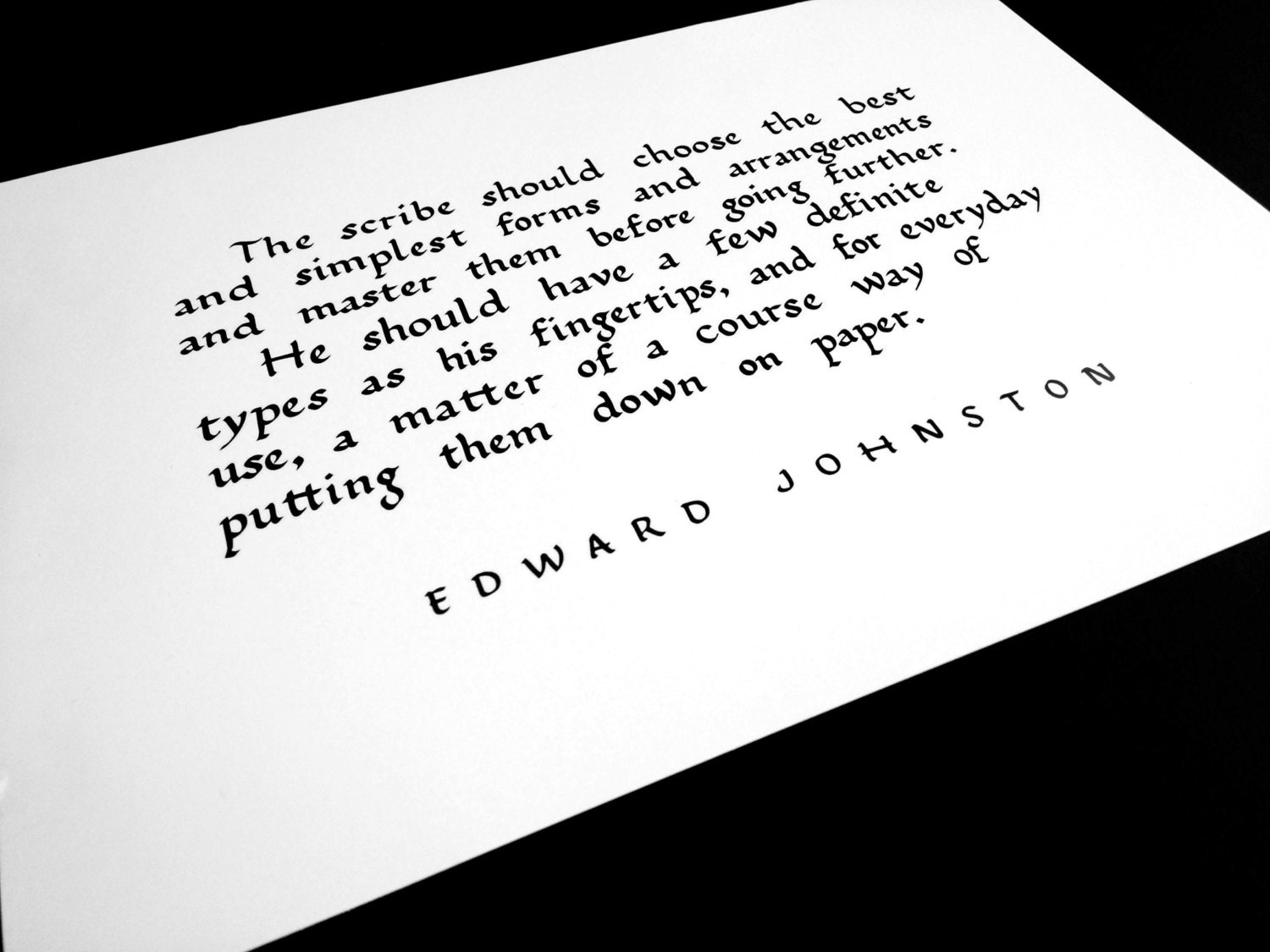 Calligrapher, Edward Johnston, Calligraphy, wall art print, Caligrafía ...