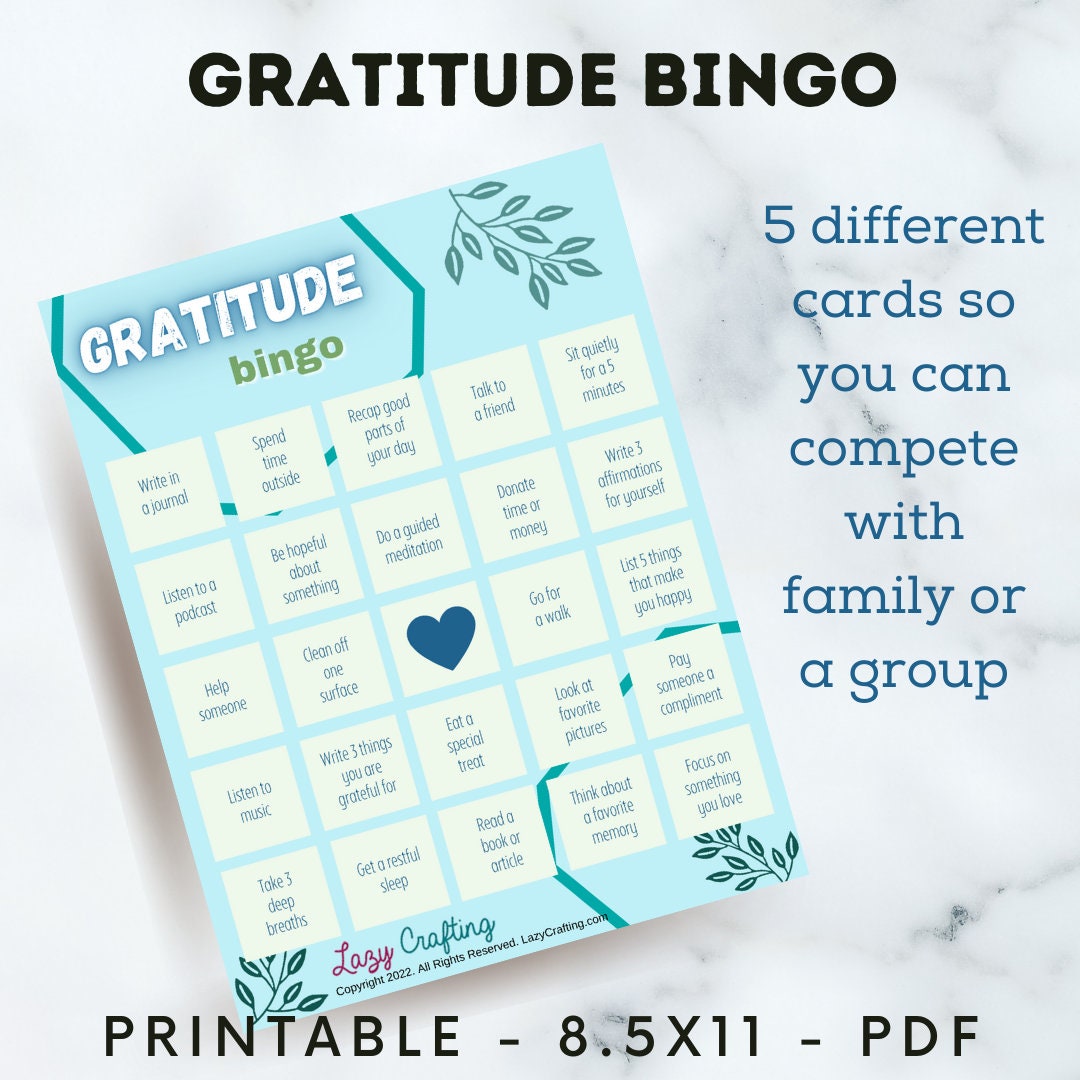 Gratitude Bingo | Etsy