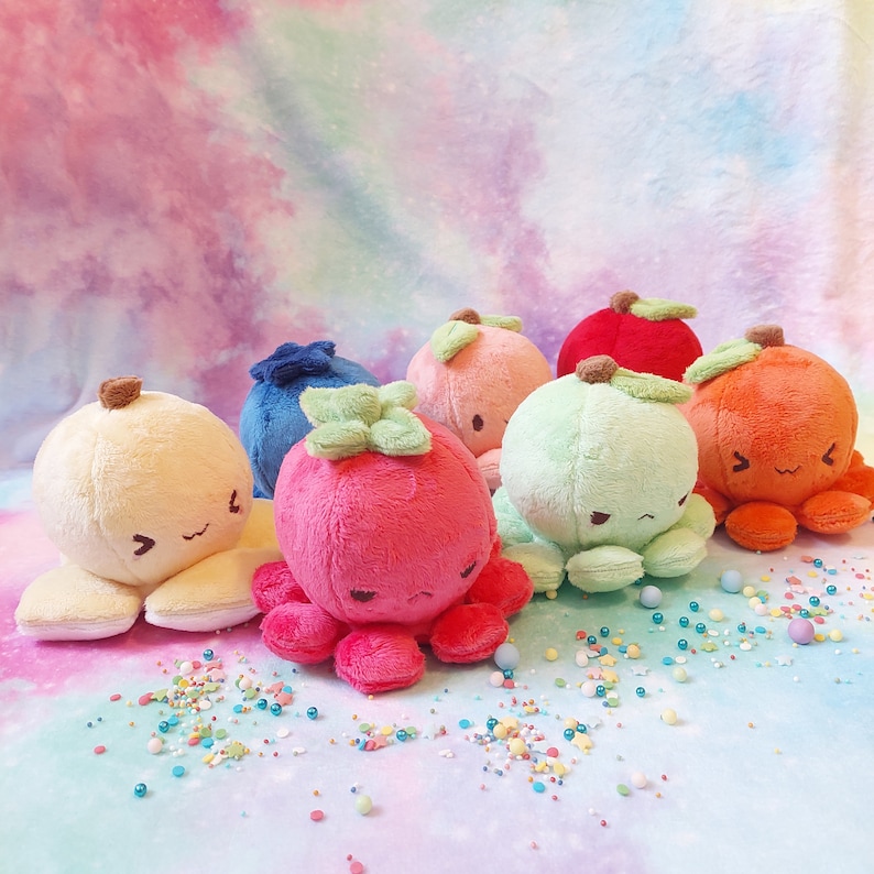 Octopus Fruit Red Apple Small Plushie - Etsy