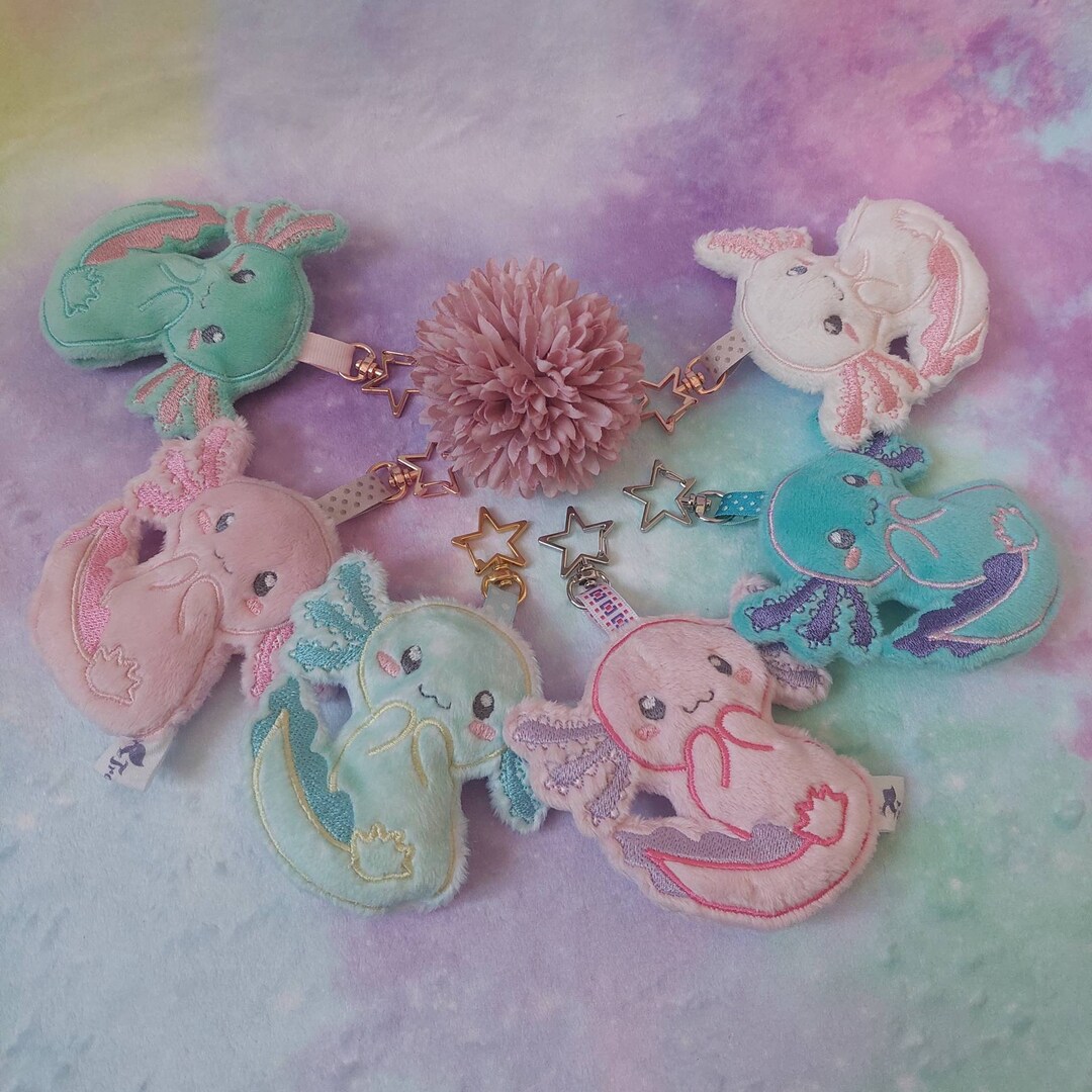 Cute Axolotl Keychains in Various Colors - Etsy