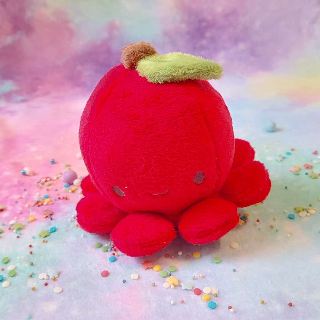Octopus Fruit Red Apple Small Plushie - Etsy
