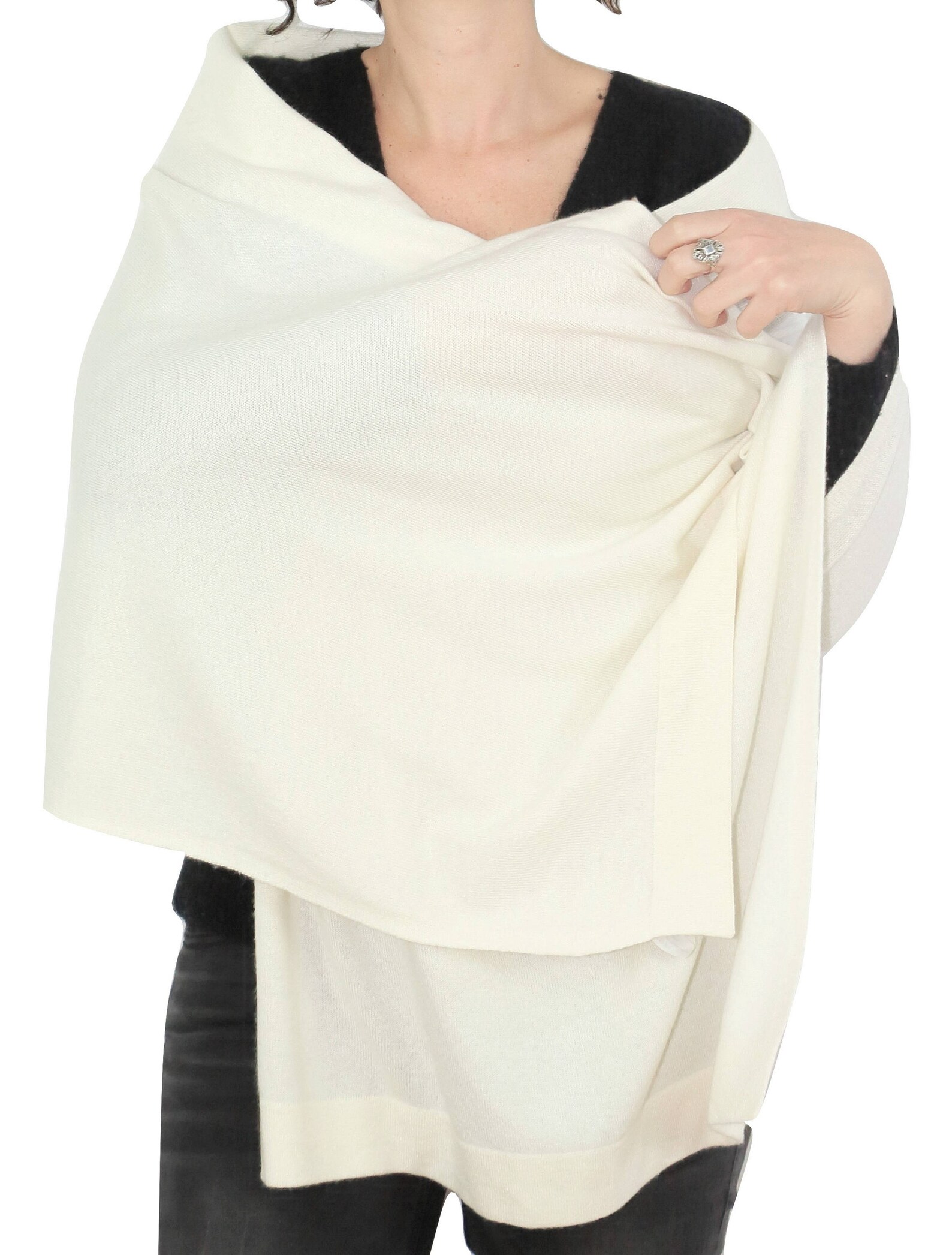 WHITE Cashmere Blanket Scarf. Oversized and Very Soft, Perfect in Cold ...