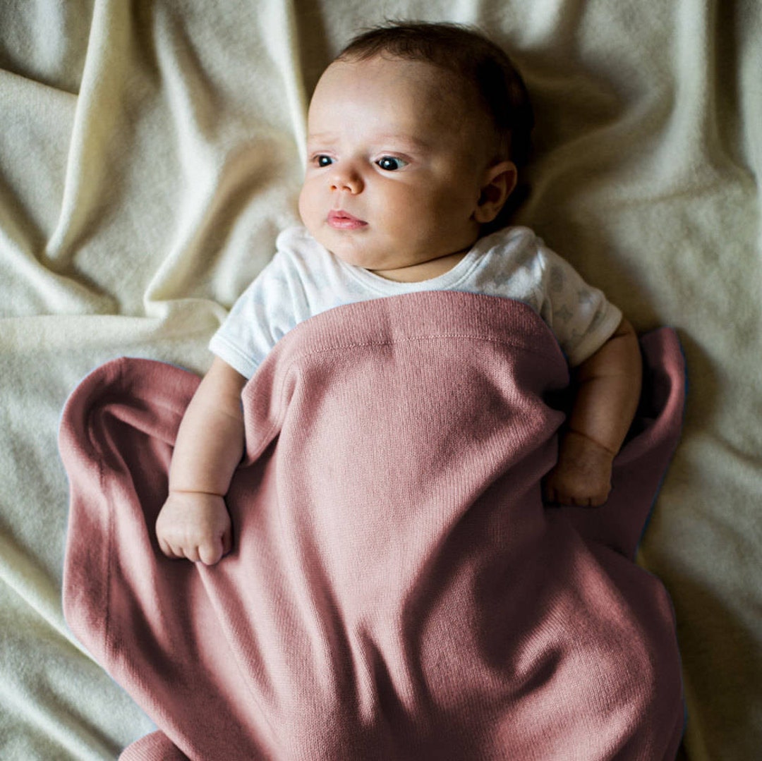 Newborn Blanket in Pure Cashmere Soft and Warm. Baby Pink Color. Luxury ...