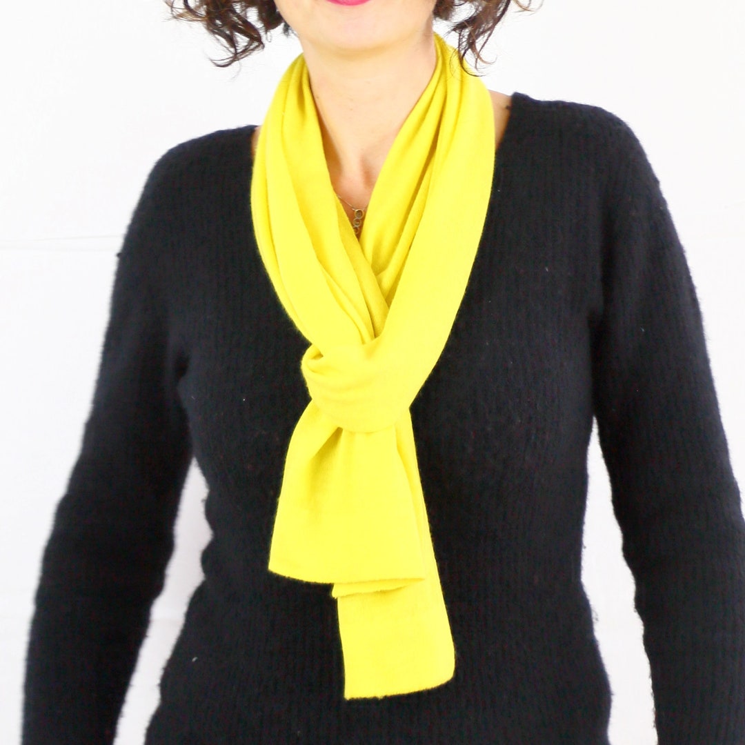 Yellow Cashmere Scarf Handmade Knitted Women Cashmere - Etsy UK