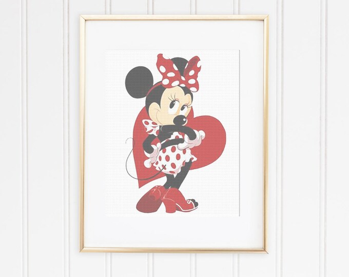 Minnie Mouse Cross Stitch Pattern Only PDF/JPEG Files Mouse Animal Cute ...