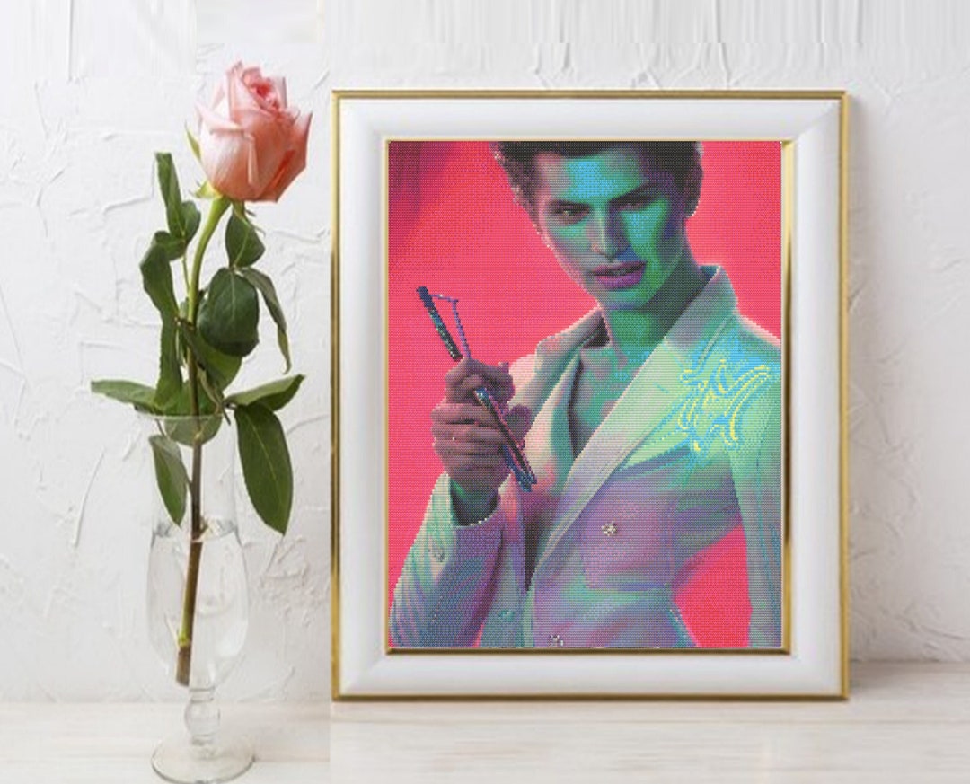 Pink Neon Cross Stitch Pattern, Vaporwave Counted Cross Stitch Pattern ...