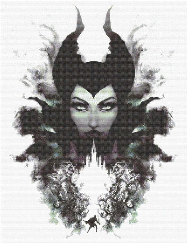 Maleficent Cross Stitch Pattern Villain Counted Cross Stitch - Etsy