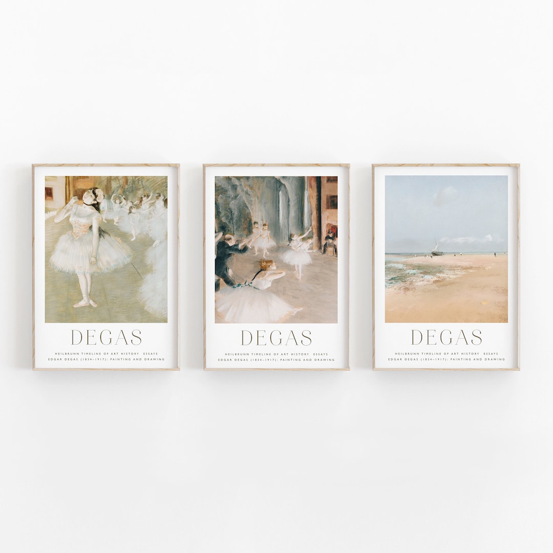 Edgar Degas Set of 3, Art Poster, Minimalist Gallery Wall, Edgar Degas ...