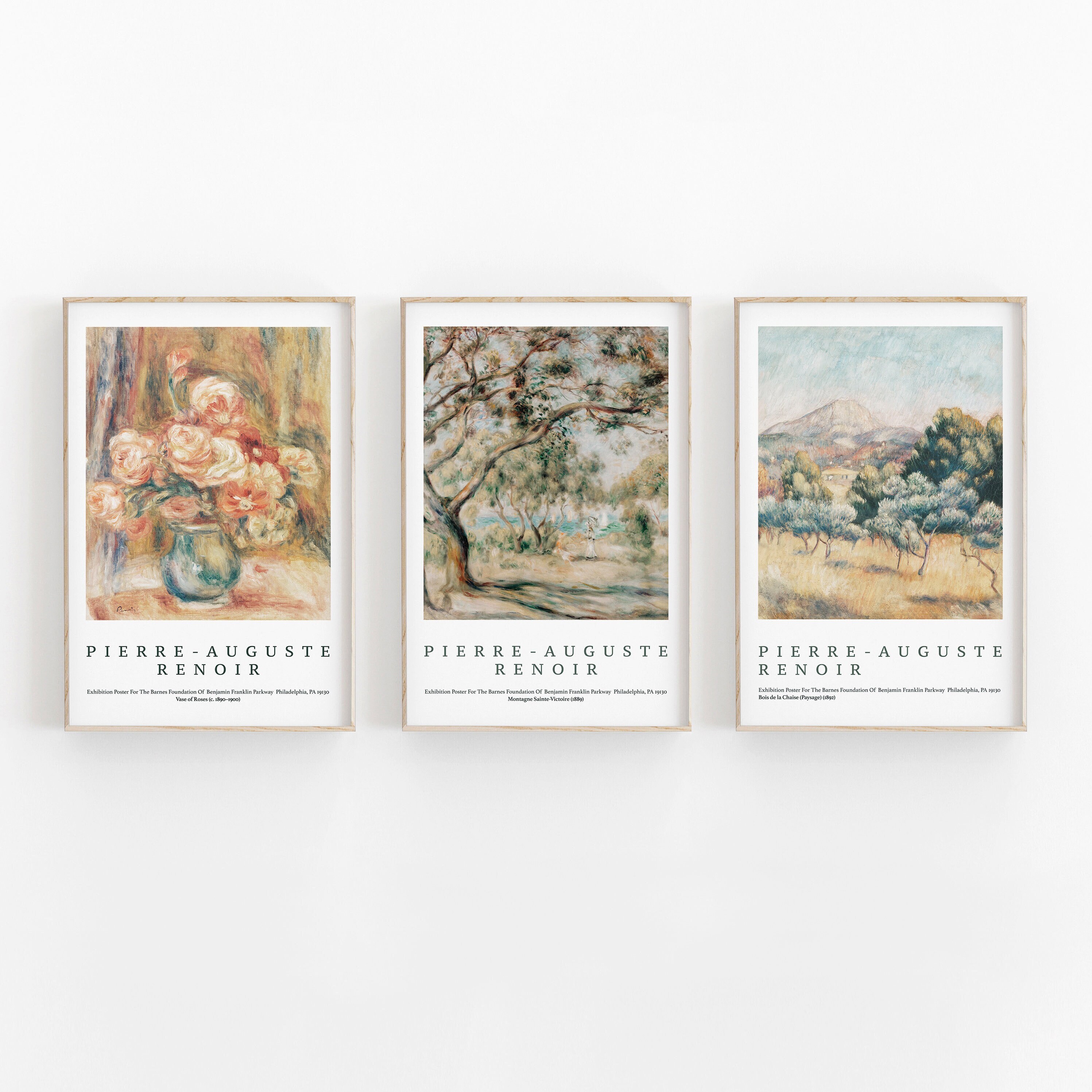 Pierre Auguste Renoir Set of 3, Nature Poster, Gallery Wall Set ...
