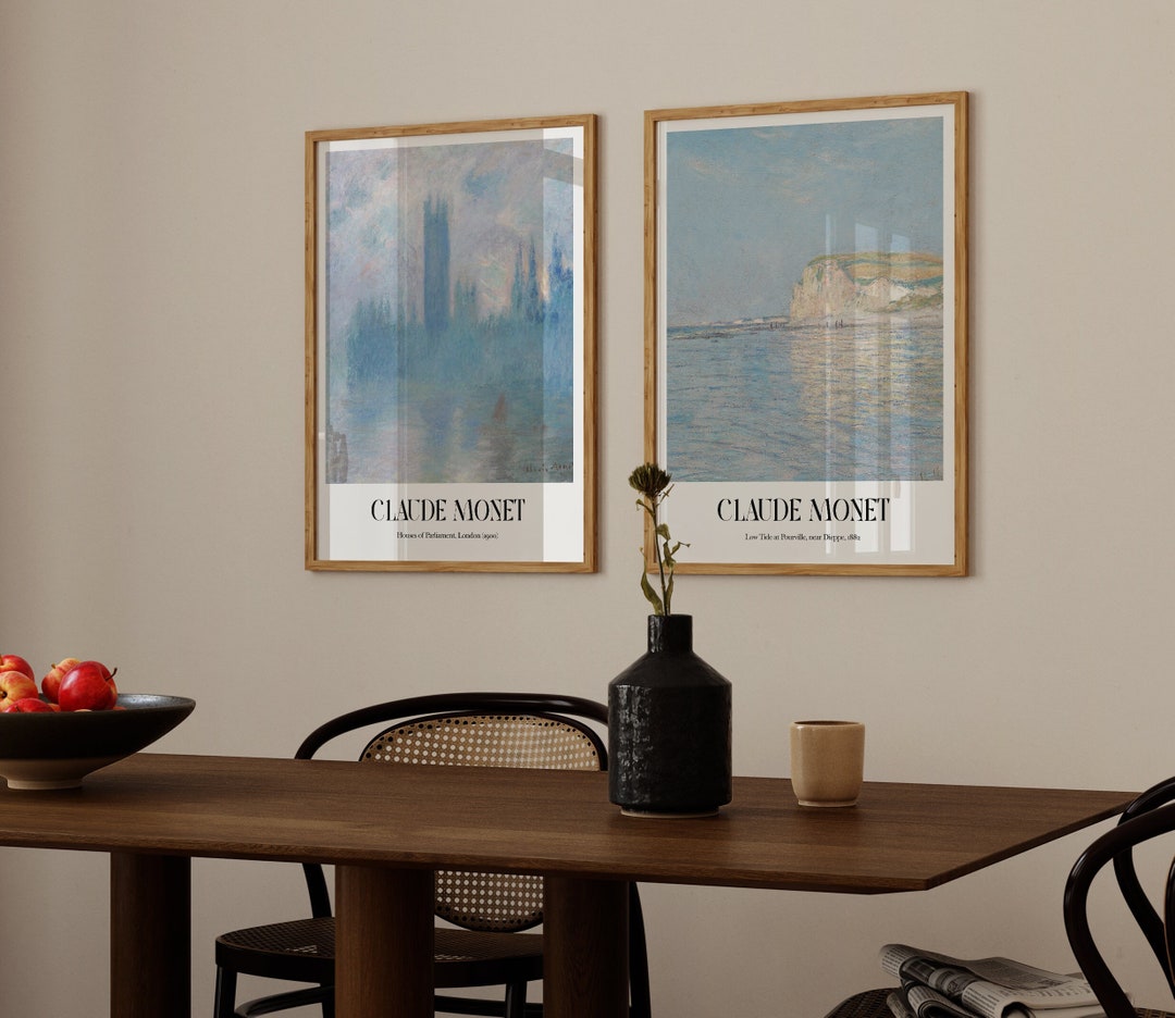 Claude Monet Art Set of 2, Monet Print, Monet Poster, Nature Art, Muted ...