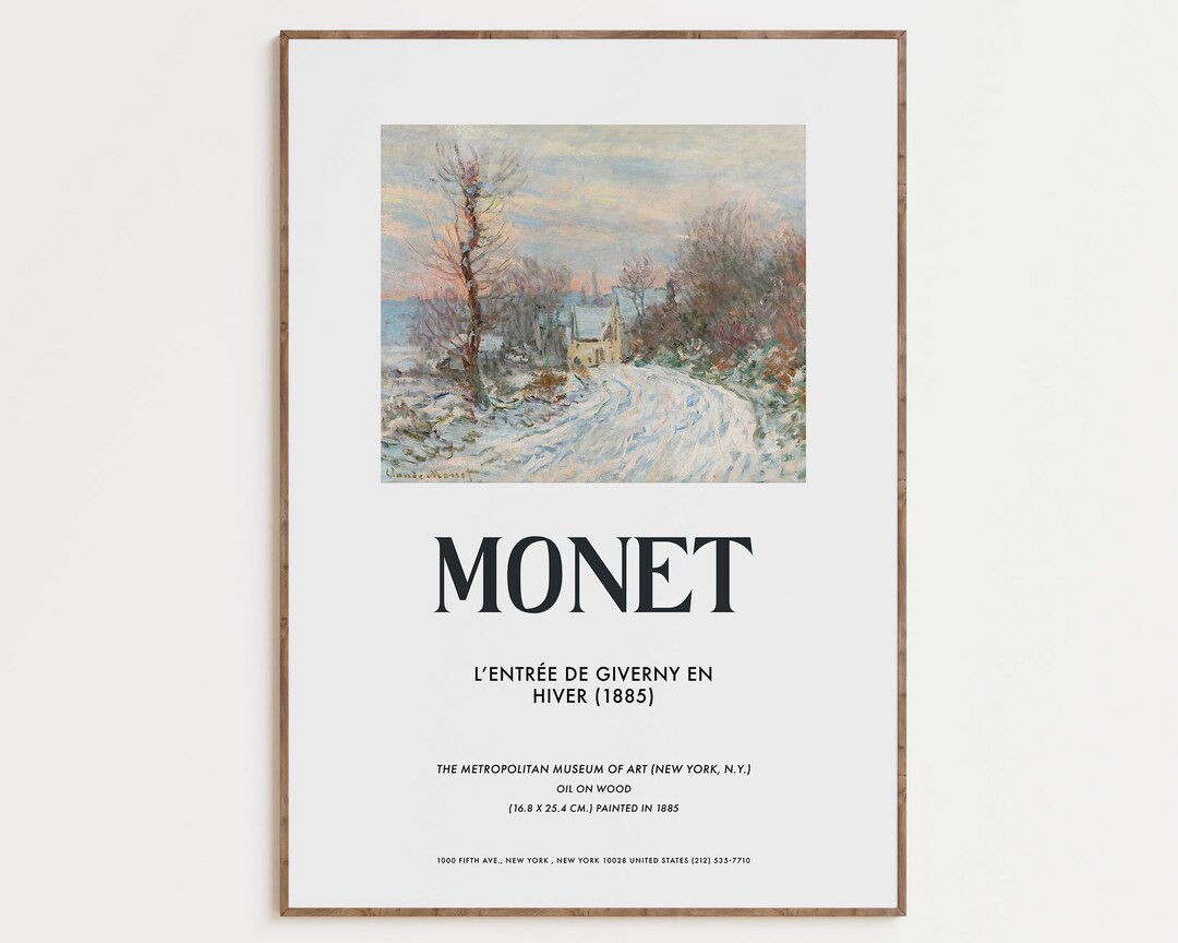 Claude Monet Winter Landscape Art Print: Vintage Exhibition Poster ...