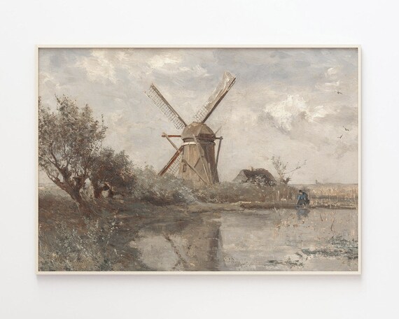 Windmill Art Print Digital Download Home Decor Art Print - Etsy
