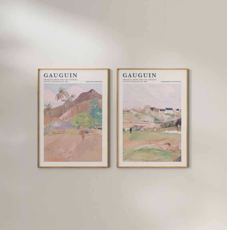 Paul Gauguin Art Set of 2, Gauguin Print, Vintage Poster, Nature Art ...