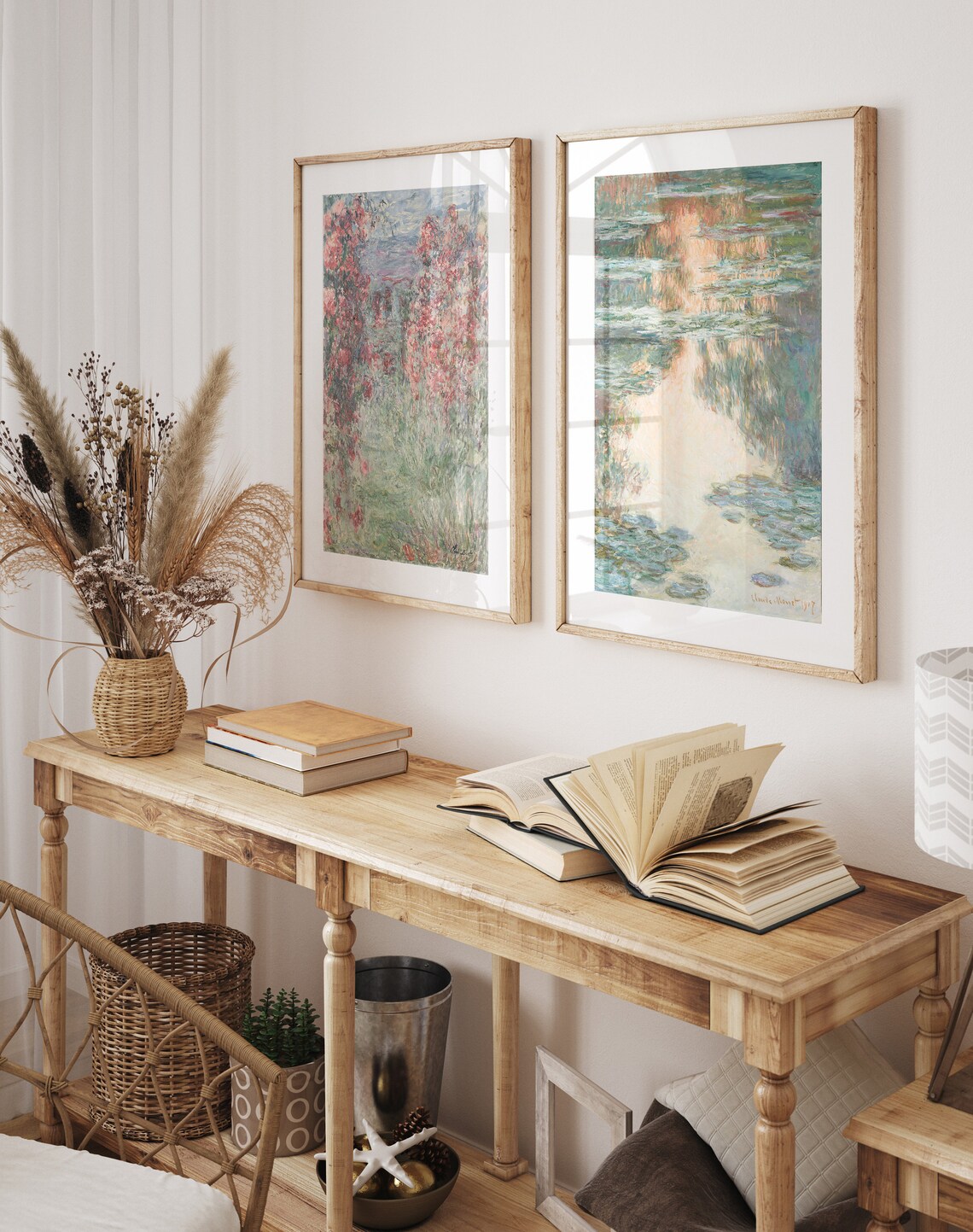 Claude Monet Art Set of 2, Monet Print, Monet Poster, Nature Art, Muted ...