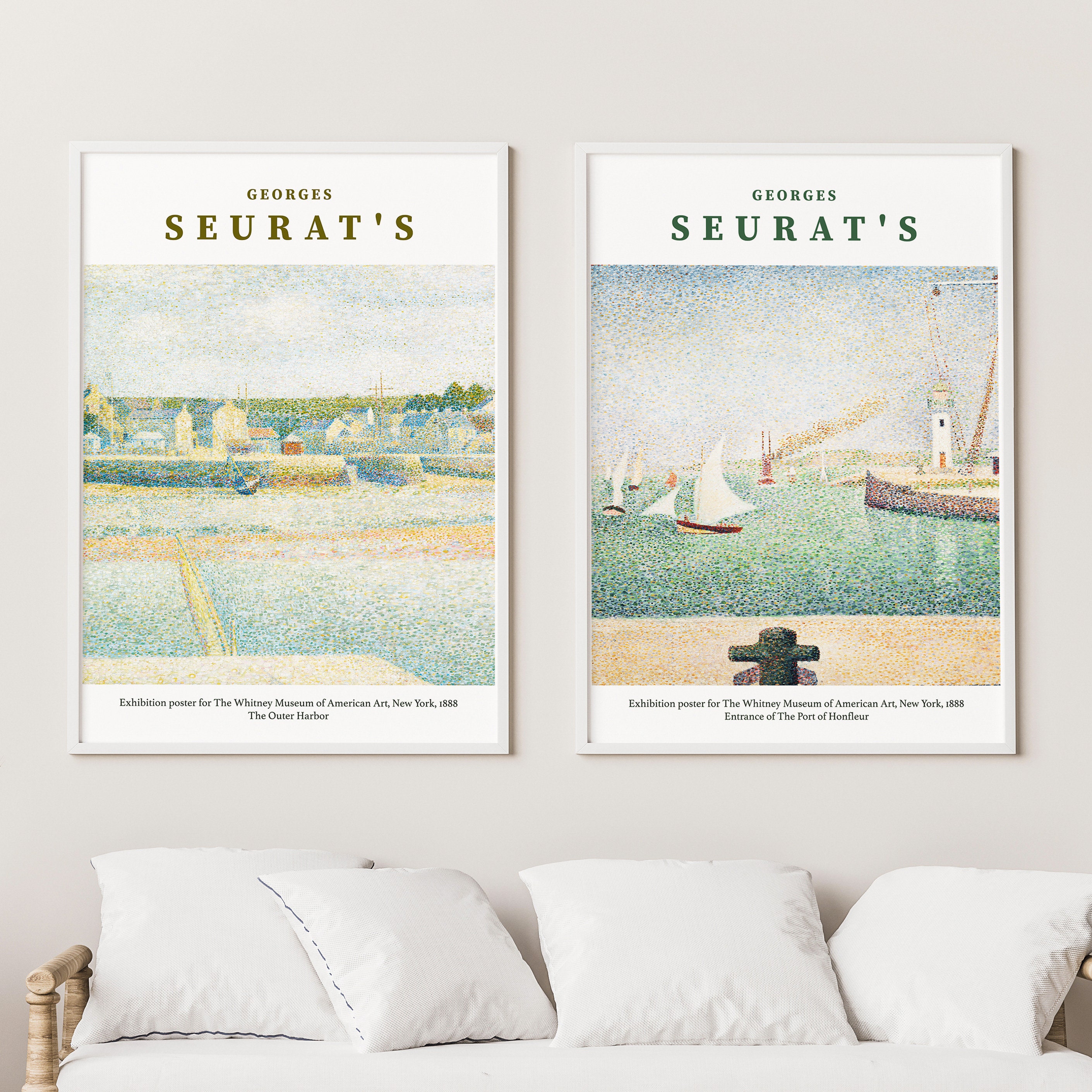 Georges Seurat Art Set of 2, Seurat Print, Vintage Poster, Nature Art, Antique Art, Seurat Art ...