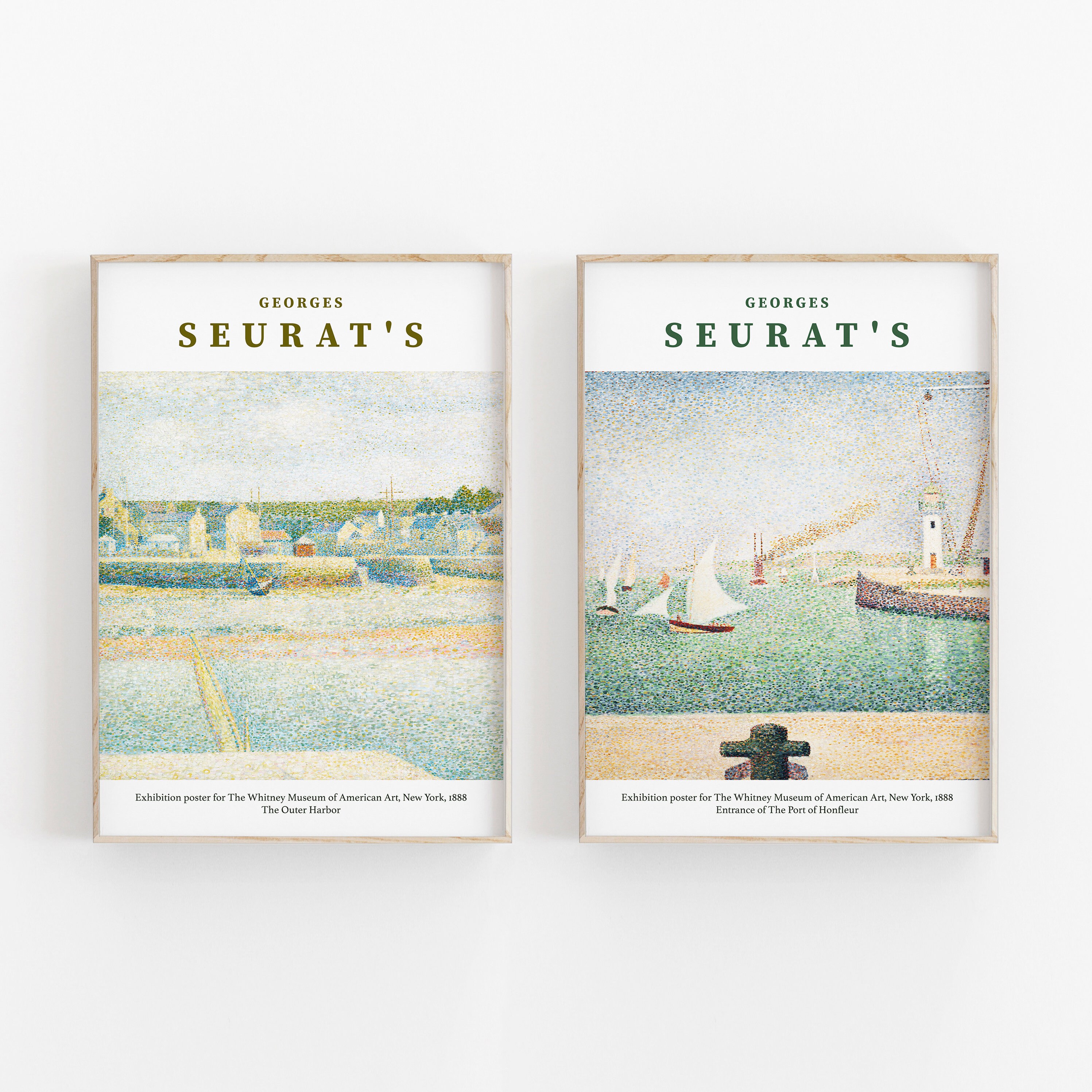 Georges Seurat Art Set of 2 Seurat Print Vintage Poster - Etsy