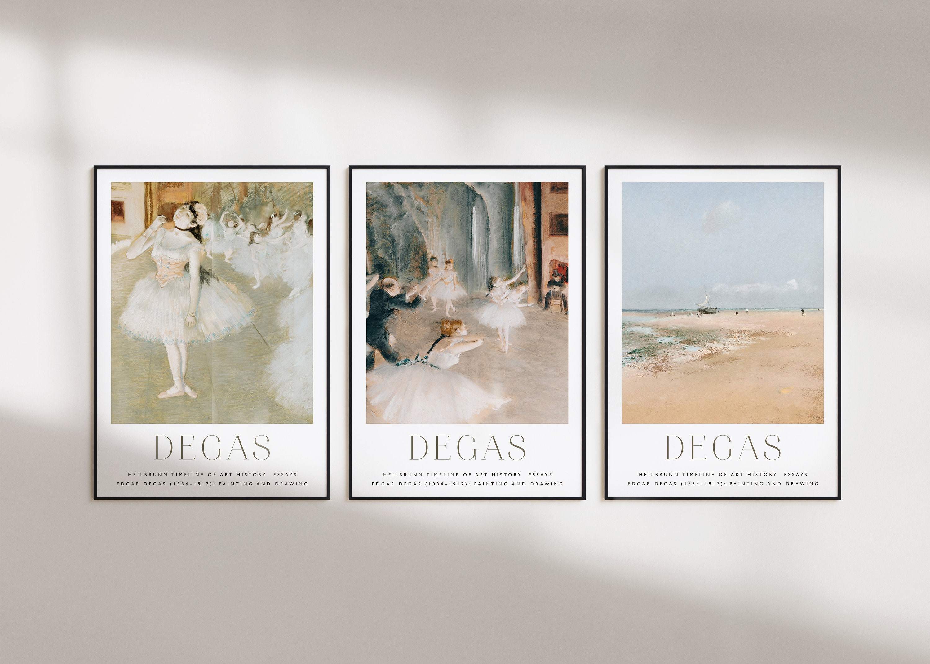 Edgar Degas Set of 3 Art Poster Minimalist Gallery Wall - Etsy