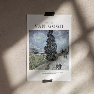 Vincent Van Gogh Blue Art Set of 2, Classic Exhibition Poster ...
