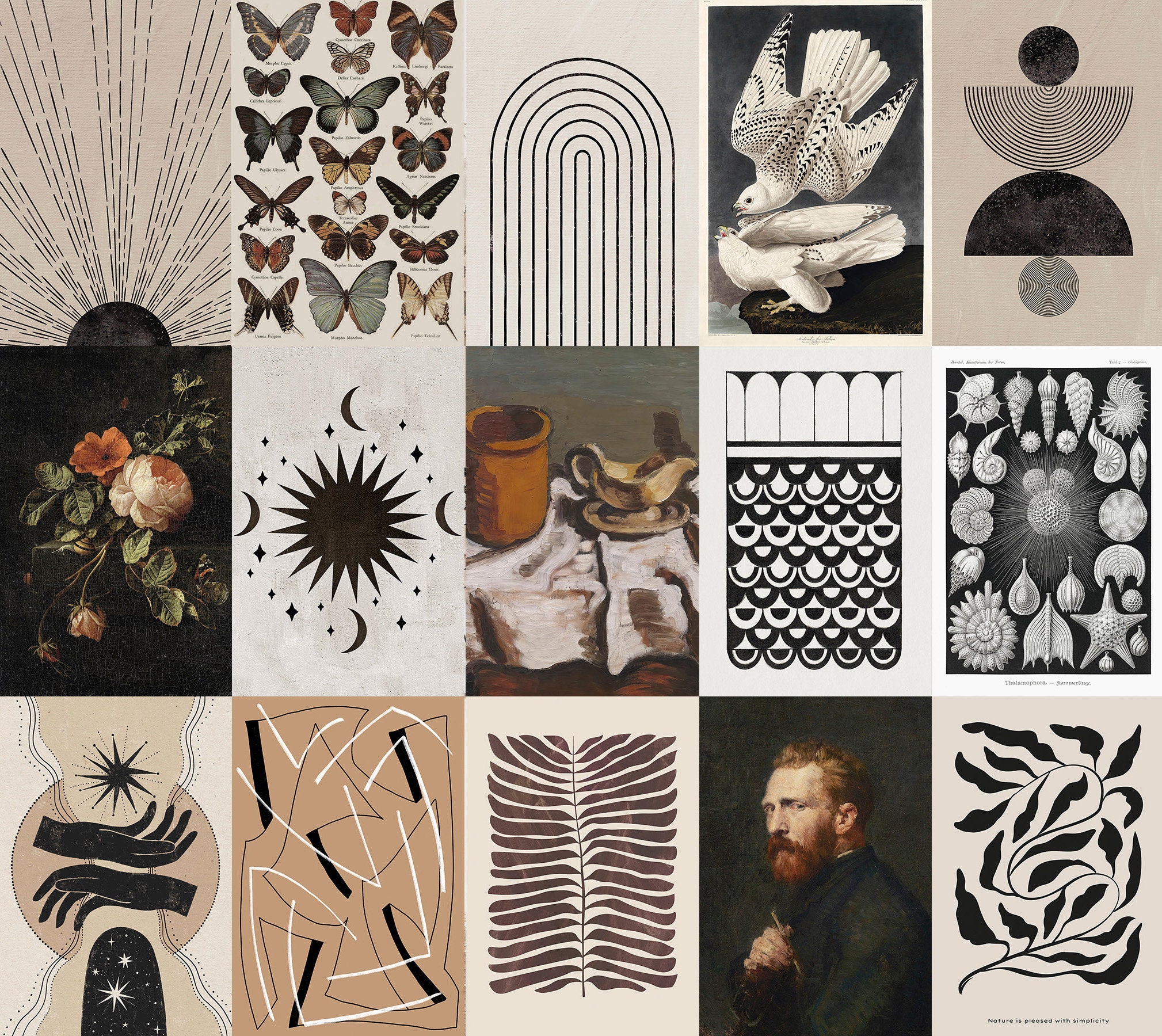 Vintage Grunge Wall Collage Kit, Dark Aesthetic Collage Kit, Printable ...