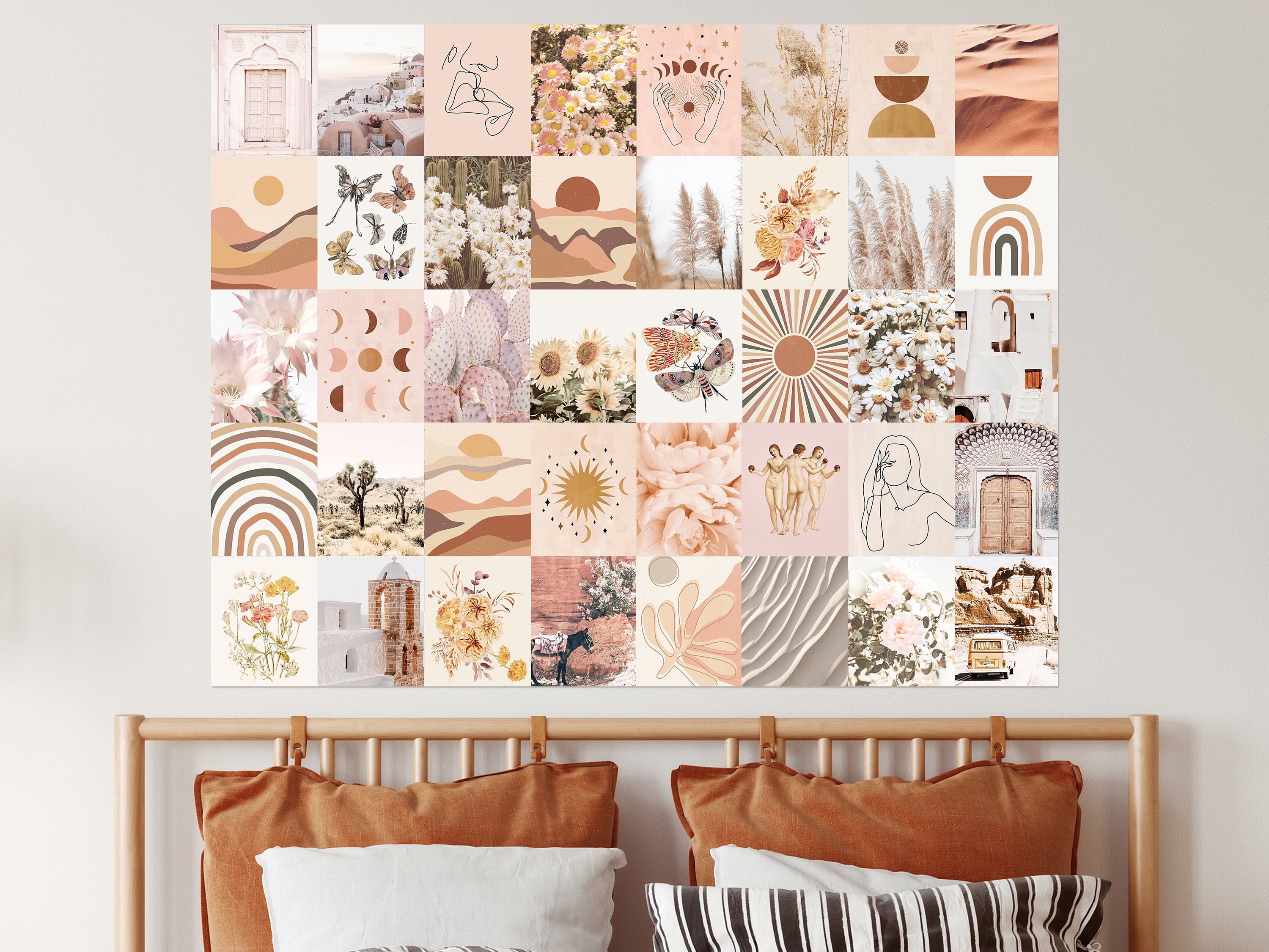 Wall Collage Kit Boho Aesthetic Collage Kit, Printable Collage Kit ...