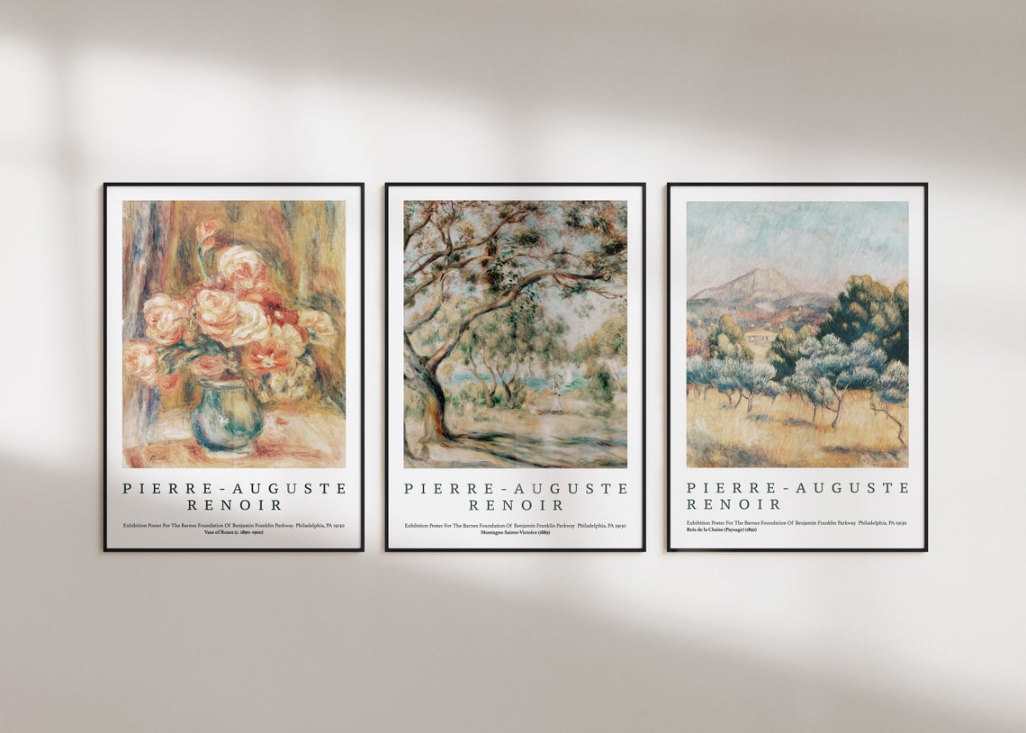 Pierre Auguste Renoir Set of 3, Nature Poster, Gallery Wall Set ...