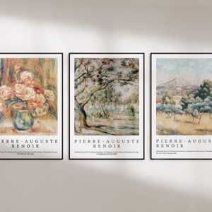 Pierre Auguste Renoir Set of 3, Nature Poster, Gallery Wall Set ...