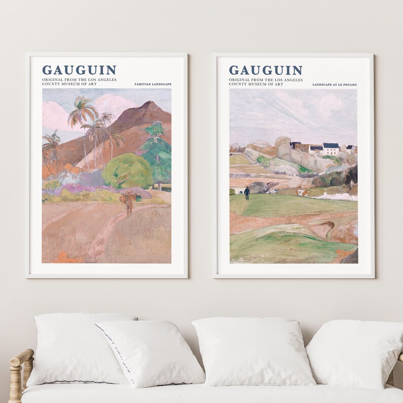 Paul Gauguin Art Set of 2, Gauguin Print, Vintage Poster, Nature Art ...
