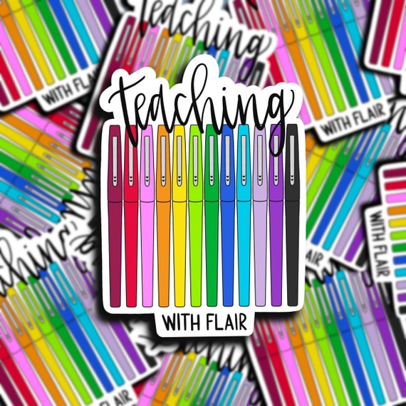 Teacher Sticker Teaching with Flair Teacher Pens | Etsy
