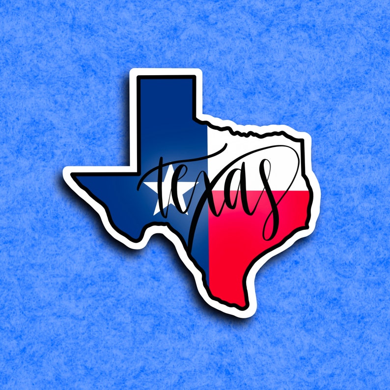 Texas Sticker Texas Flag State Sticker Weatherproof - Etsy