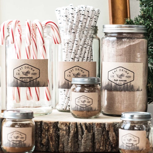 Hot Cocoa Bar Labels Christmas Cocoa Station Printable Tags - Etsy
