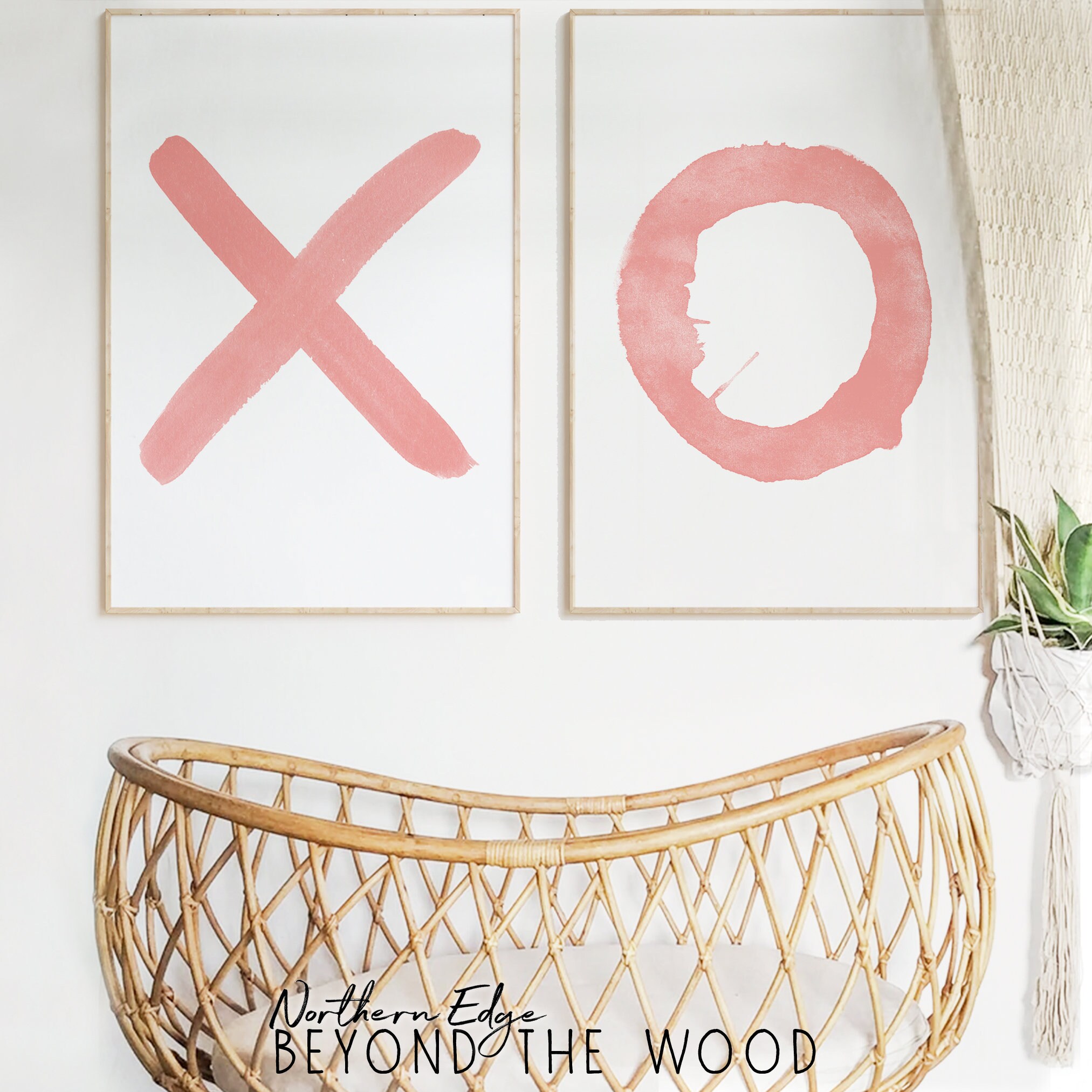 XO Print, Minimalist Print, Letter X Print, Pink Paint Wall Art, Baby ...
