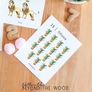 Zoo Animal Numbers 1-20 Flash Cards, Montessori Counting Printable ...