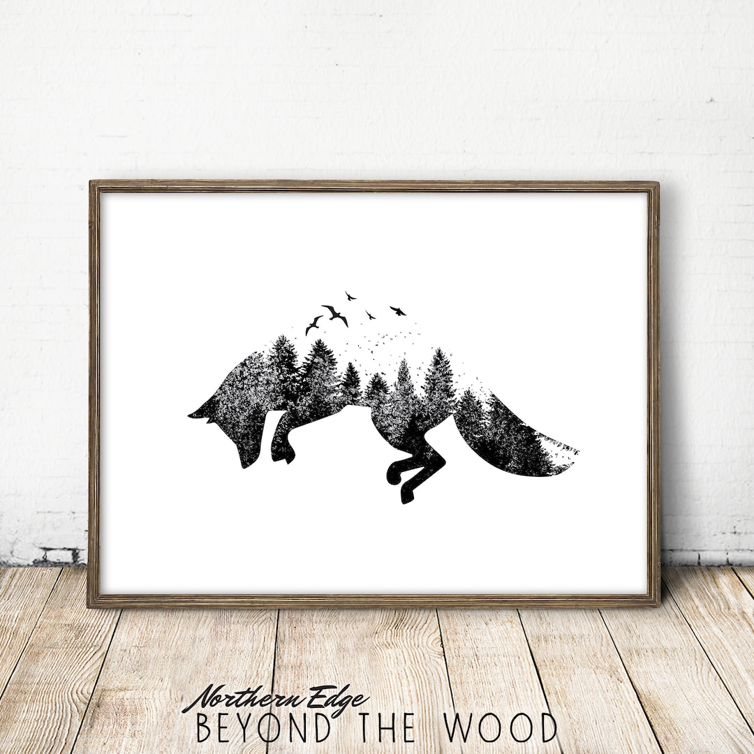 Fox Print, Forest Print, Nature Print, Nursery Nature Art, Fox Art ...