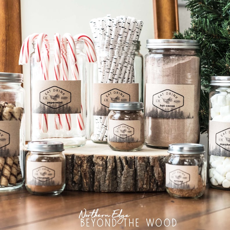 Christmas Cocoa Bar Labels, Hot Cocoa Station Tags, Custom Cocoa Bar ...