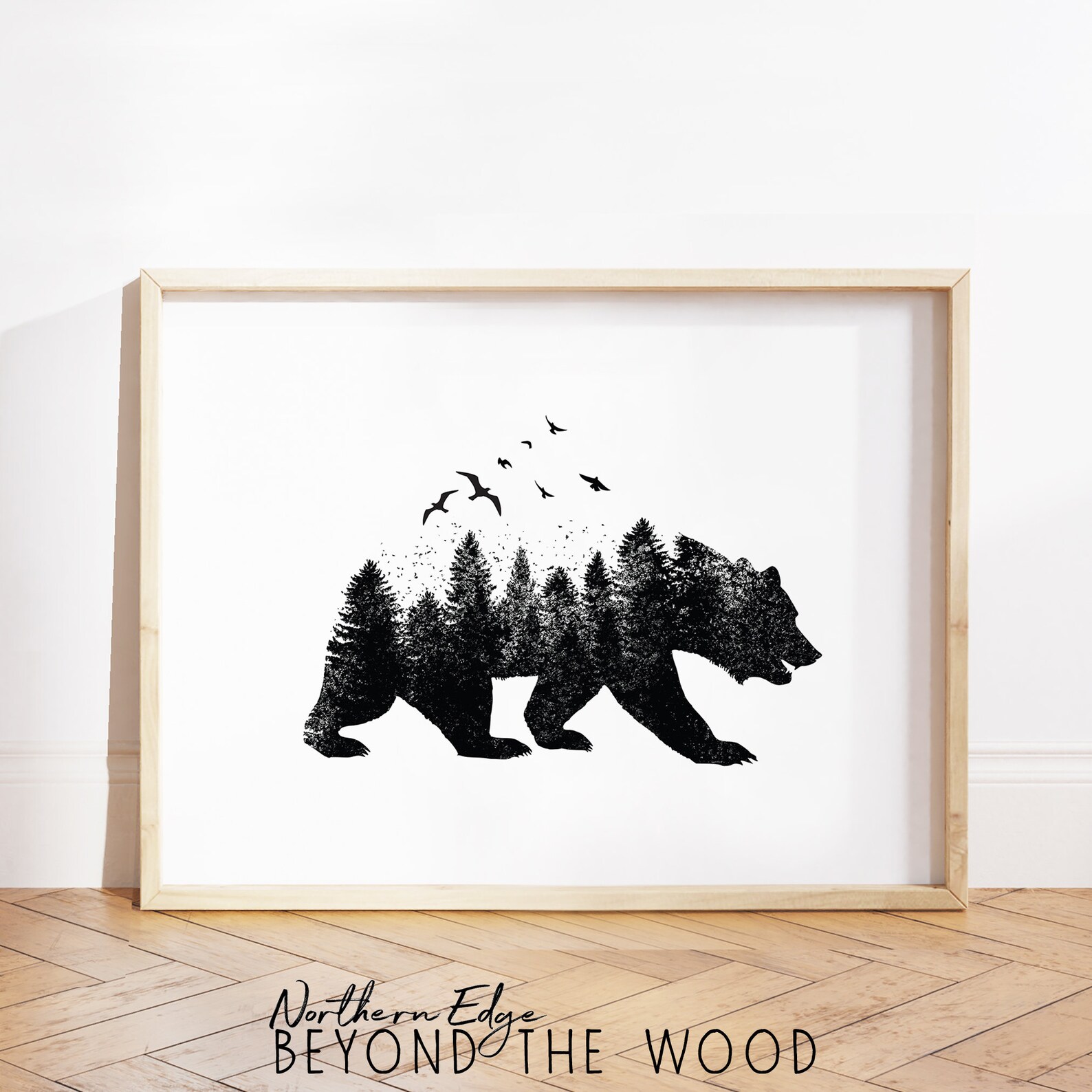 Bear Print Forest Print Nature Print Nursery Nature Art - Etsy