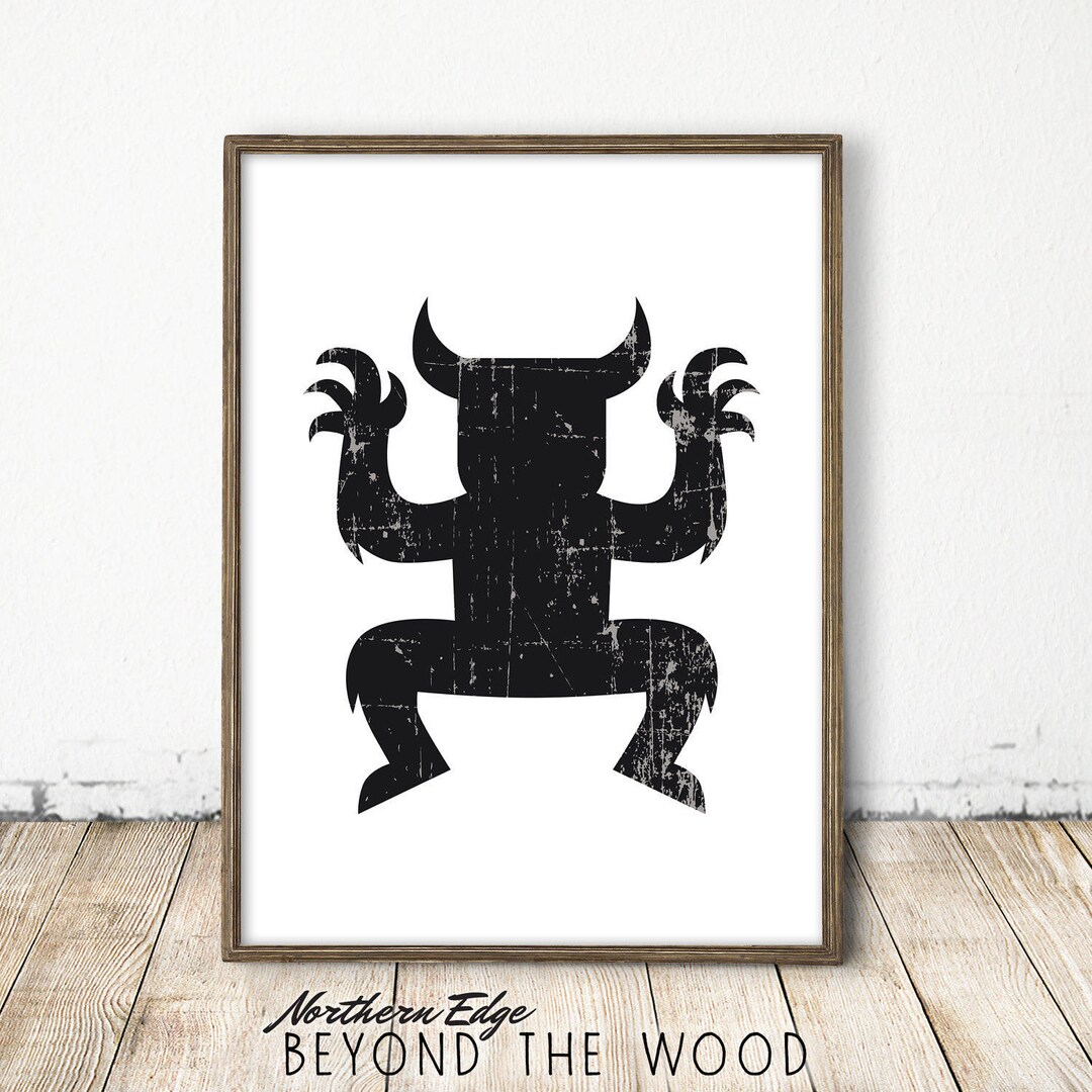 Monster Print, Children's Monster Art, Wild Things Art, Wild Animal ...