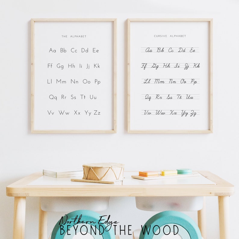 Cursive ABC Poster Educational Poster Cursive Poster | Etsy