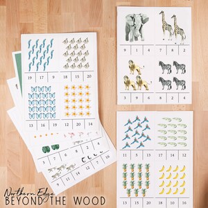 Zoo Animal Clip Flash Card, Montessori Counting Printable, Educational ...