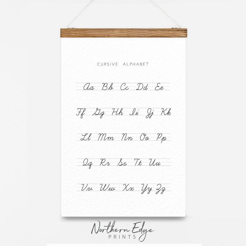 Cursive ABC Poster, Educational Poster, Cursive Poster, Alphabet Art ...