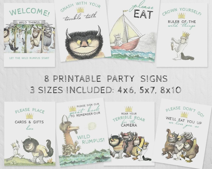 Where the Wild Things Are Birthday Party Favor Tags / Wild Things Party ...