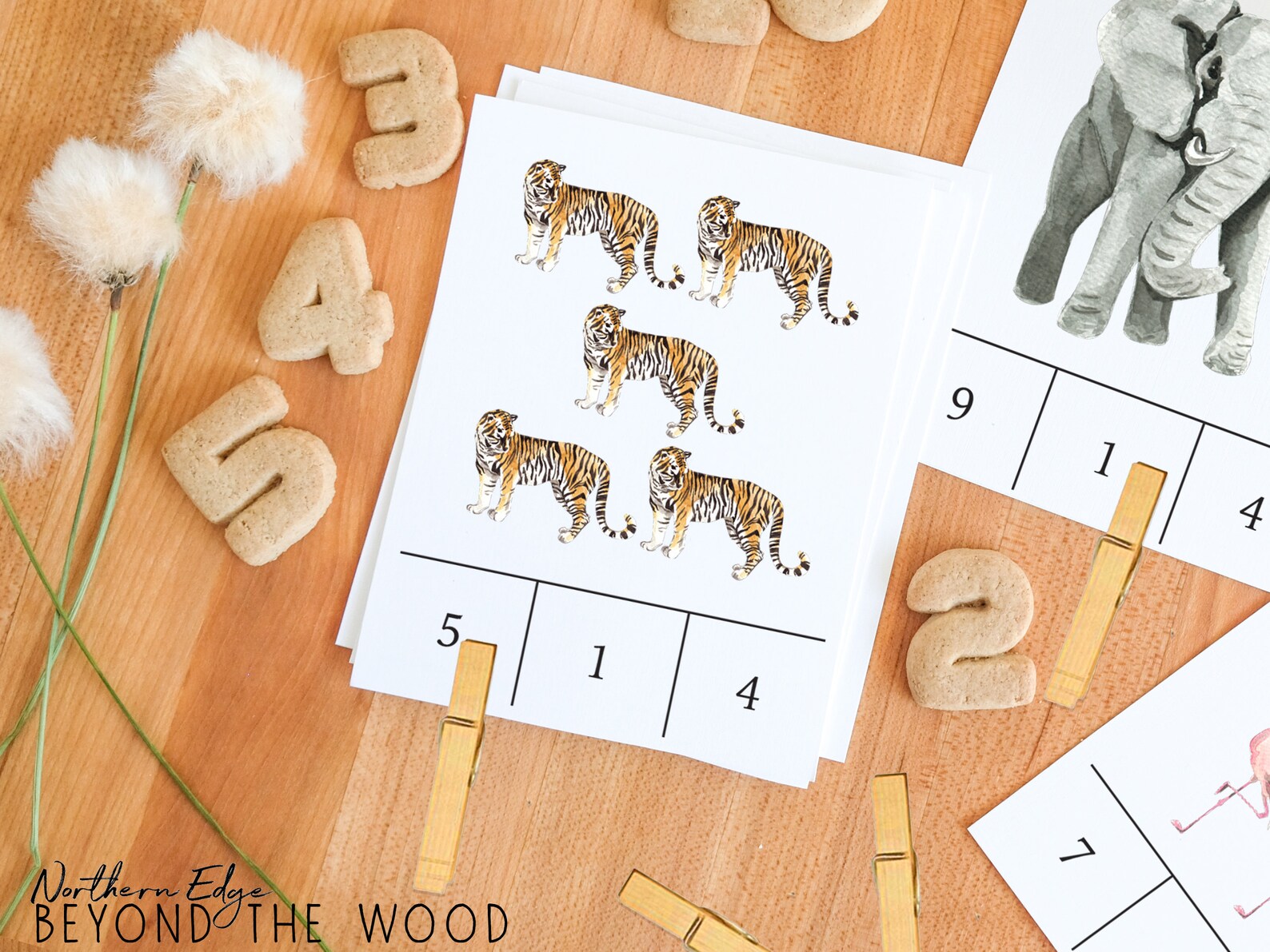 Zoo Animal Clip Flash Card Montessori Counting Printable | Etsy