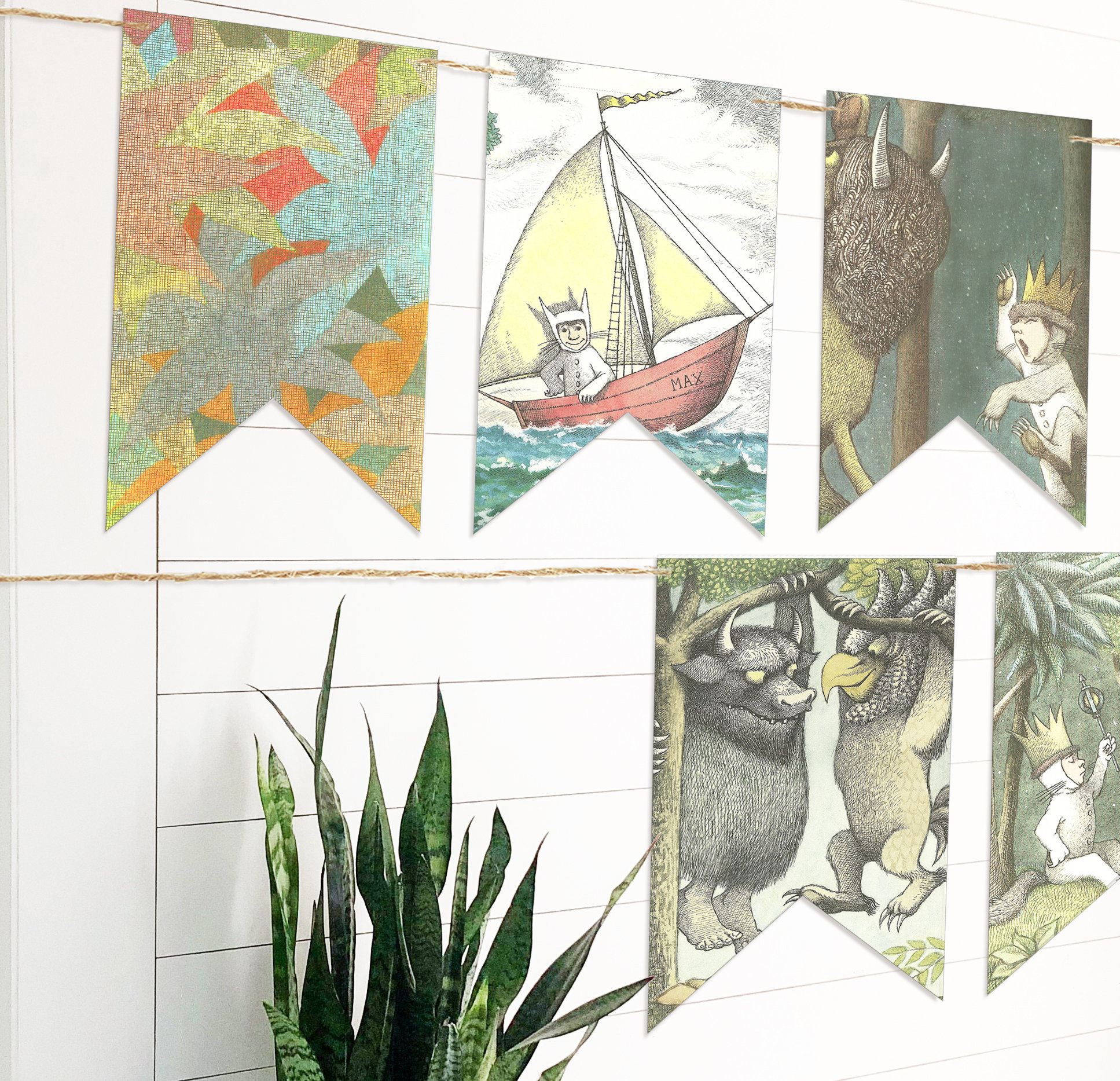 Where the Wild Things Are Printable Party Banner, Square Birthday ...