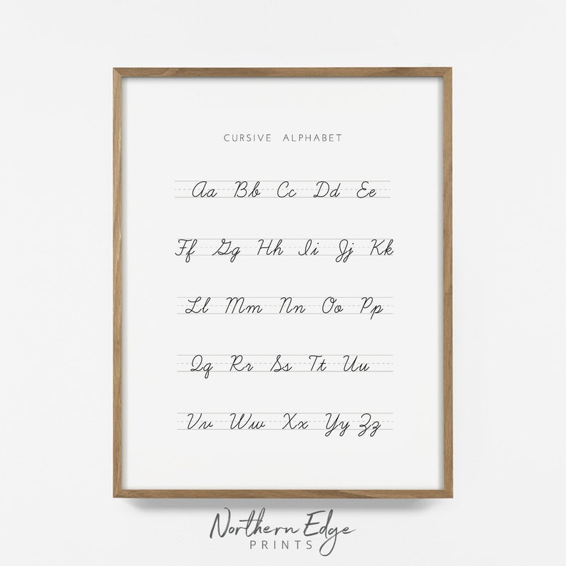Cursive ABC Poster Educational Poster Cursive Poster - Etsy