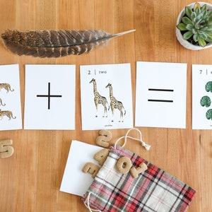 Zoo Animal Numbers 1-20 Flash Cards, Montessori Counting Printable ...