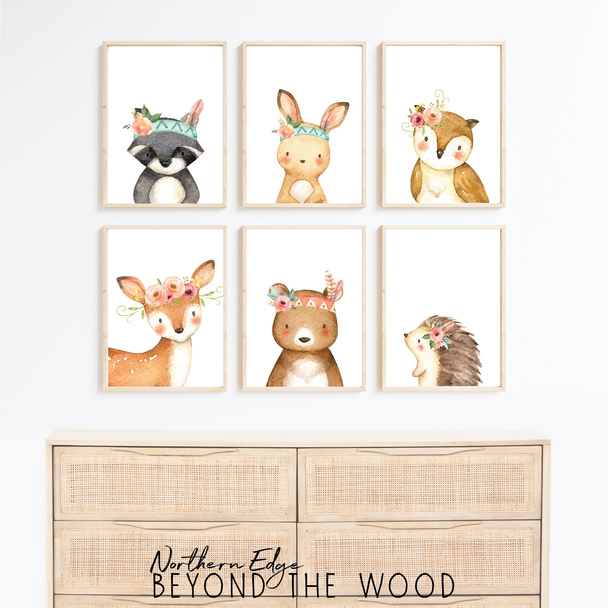 Boho Bear Nursery Print Boho Nursery Decor Woodland Art - Etsy
